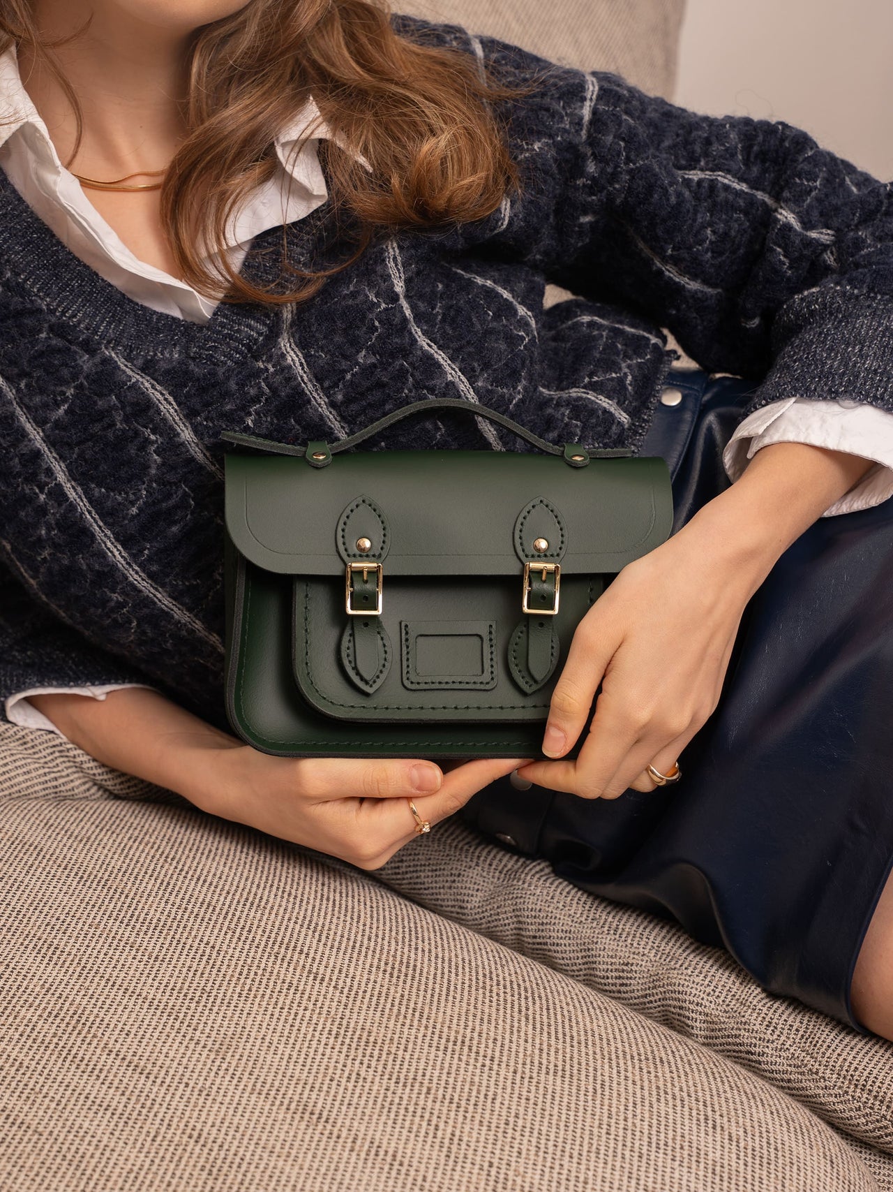 The Mini - Green Small Leather Satchel | Cambridge Satchel