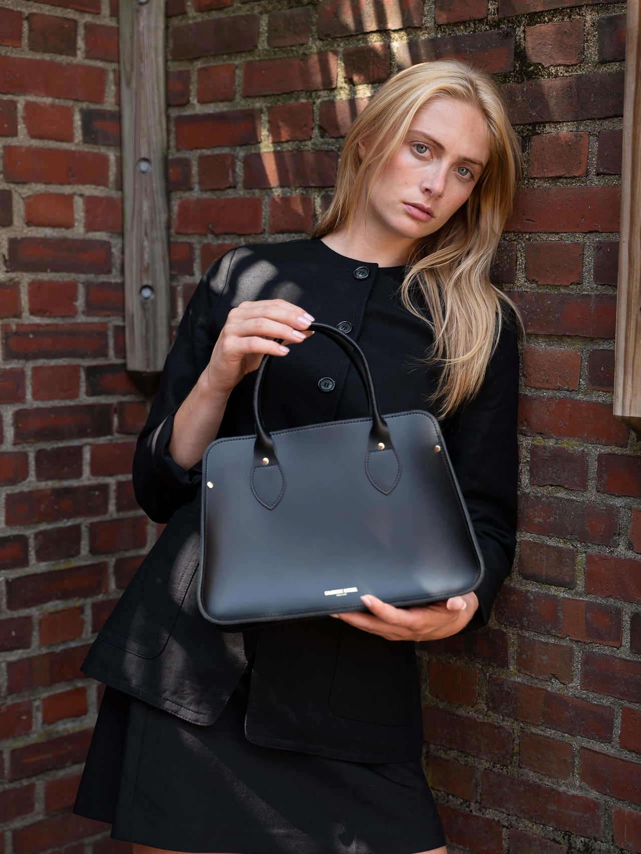 The Mini Work Bag - Black | Leather Briefcase