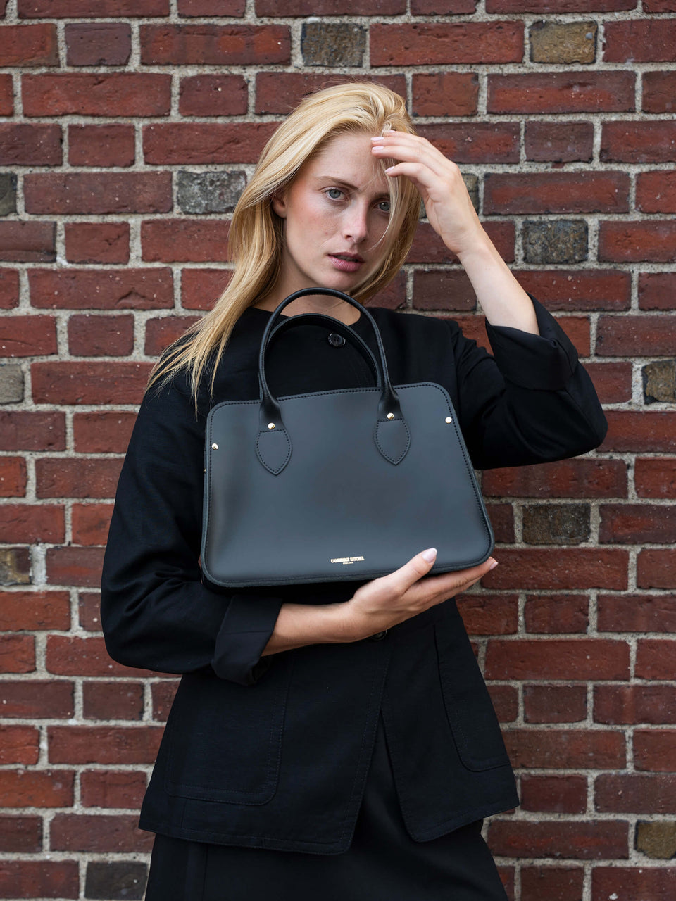 The Mini Work Bag - Black | Leather Briefcase