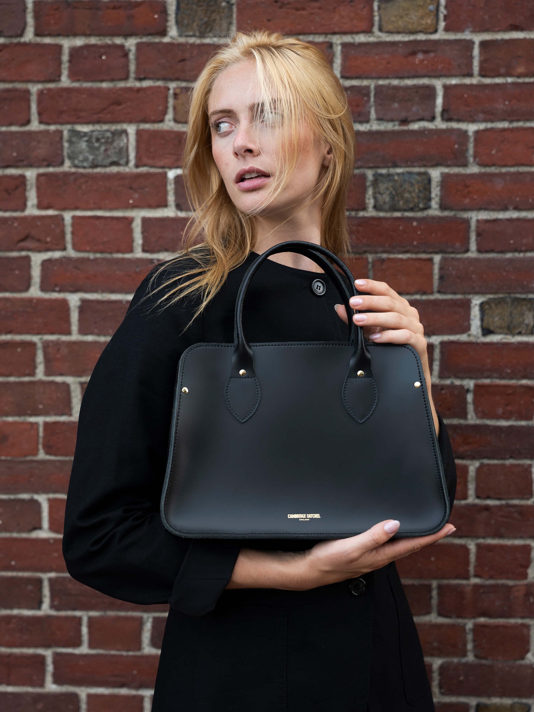 Black Leather Mini Work Bag | Cambridge Satchel